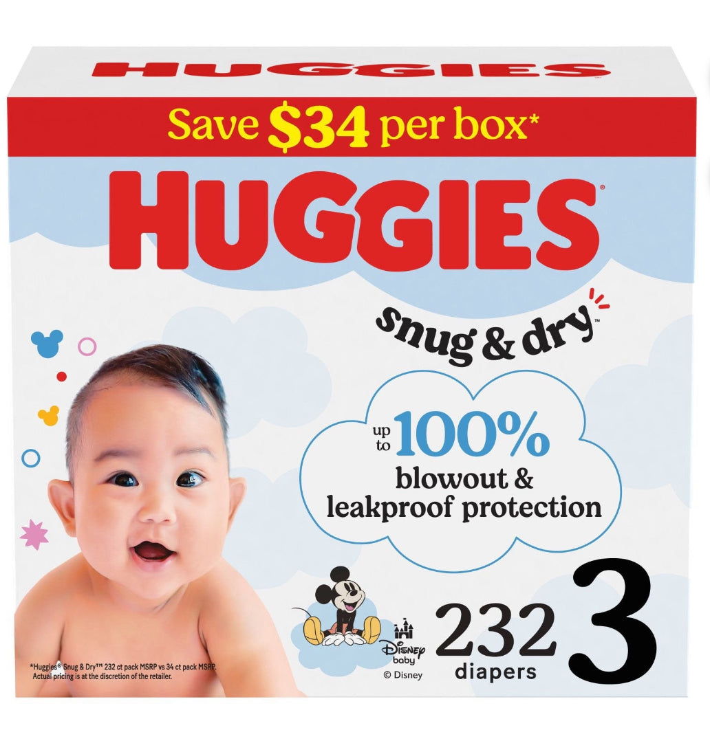 Huggies Snug & Dry Baby Diapers, Sizes 3-8 – Babies Nutrition