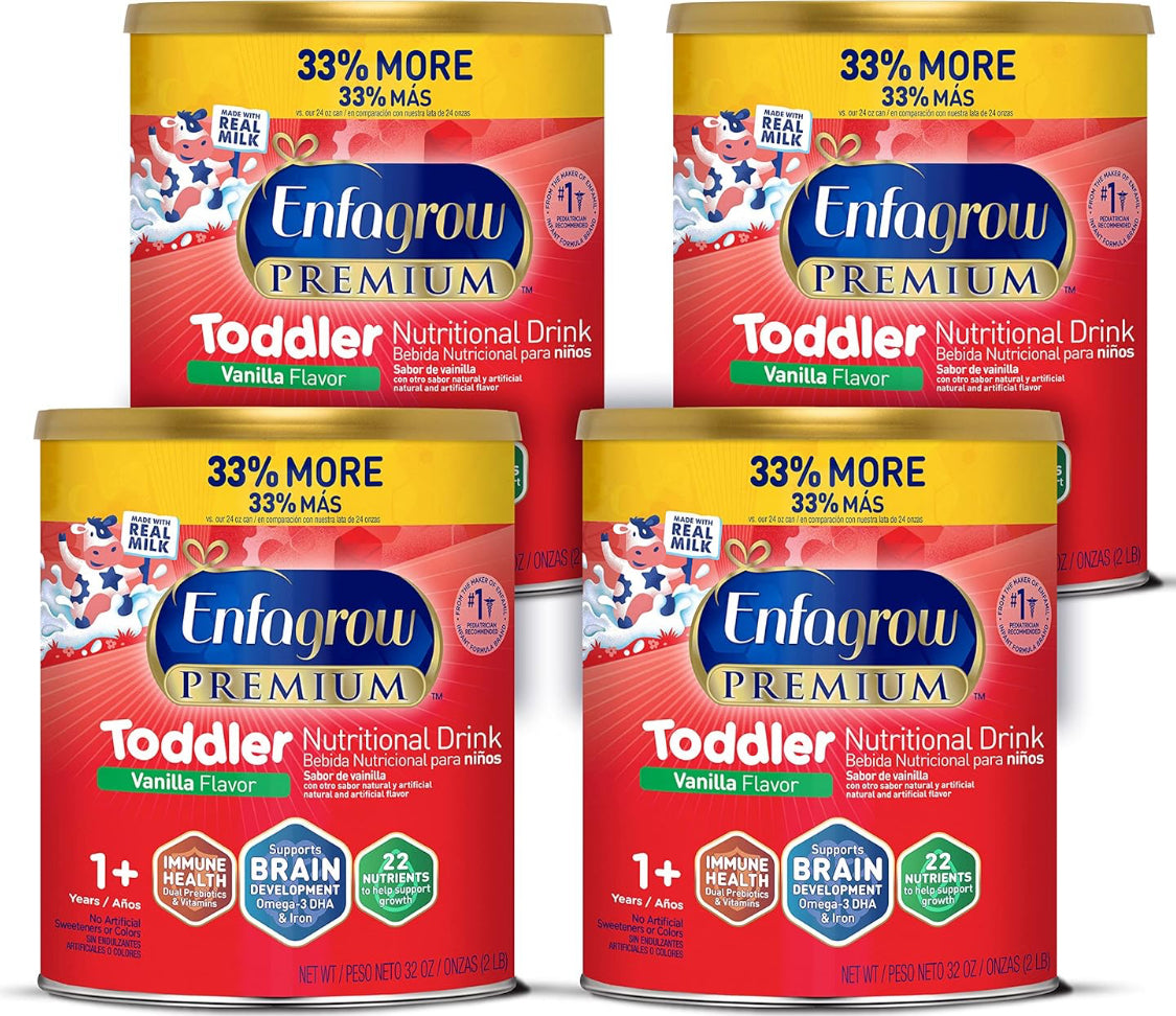 Enfagrow Vanilla Toddler Nutritional Drink Powder 32 oz (Pack of 4 ...